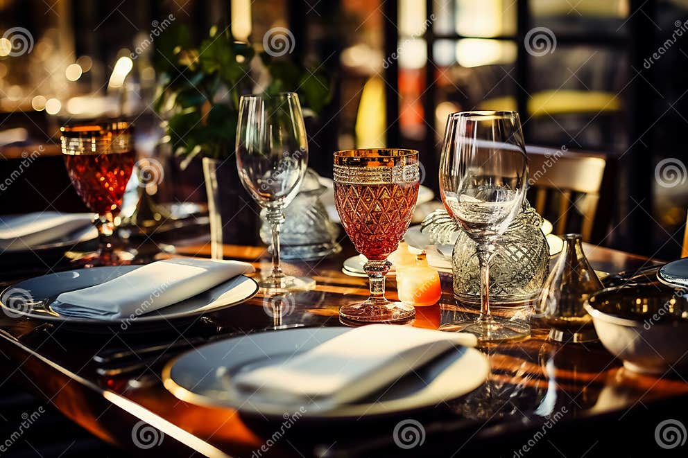Restaurant Interior, Table Setting Dinnerware, Tableware for Dinner ...