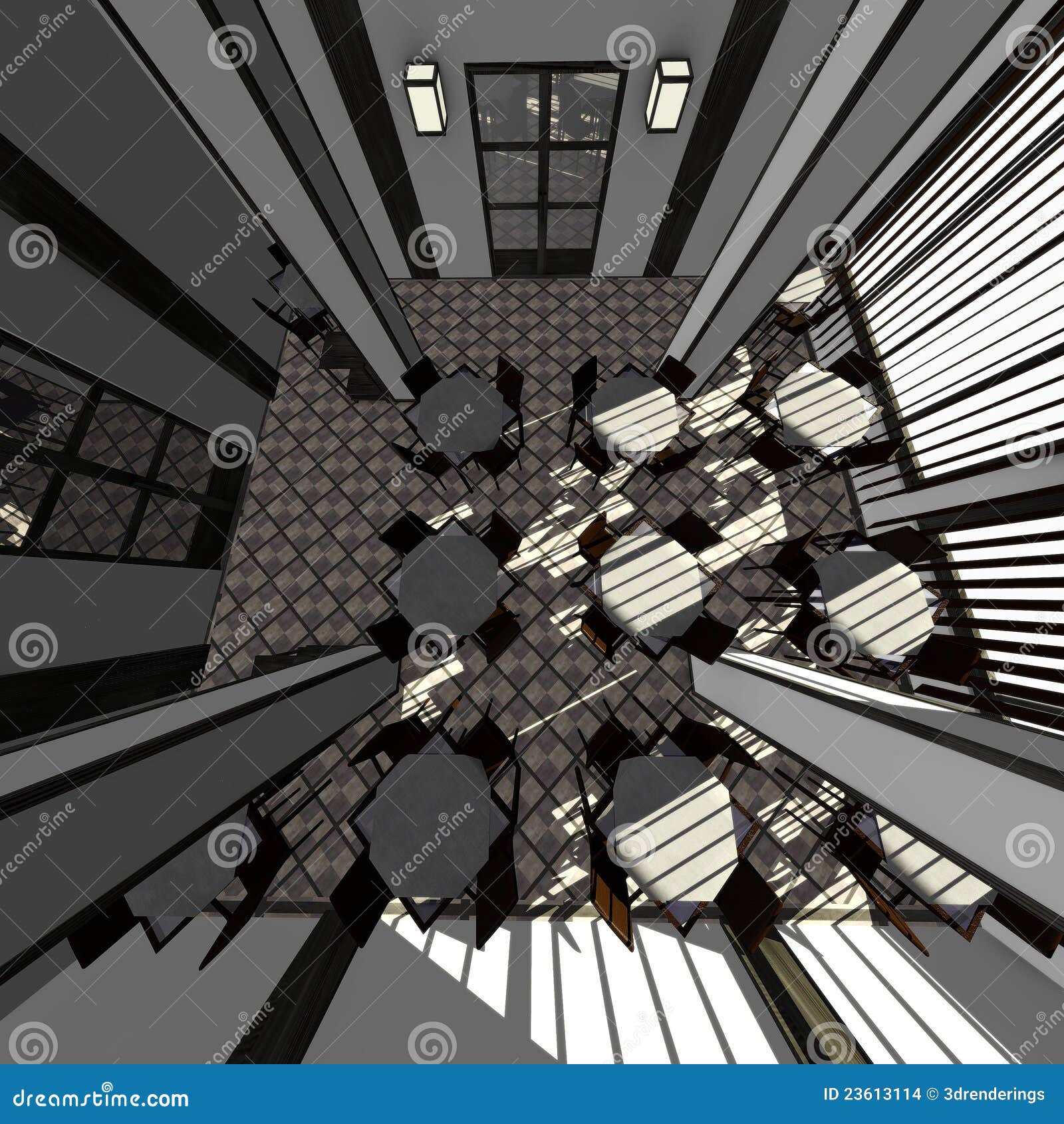 Restaurant Interior - Top View Stock Illustration - Illustration of ...