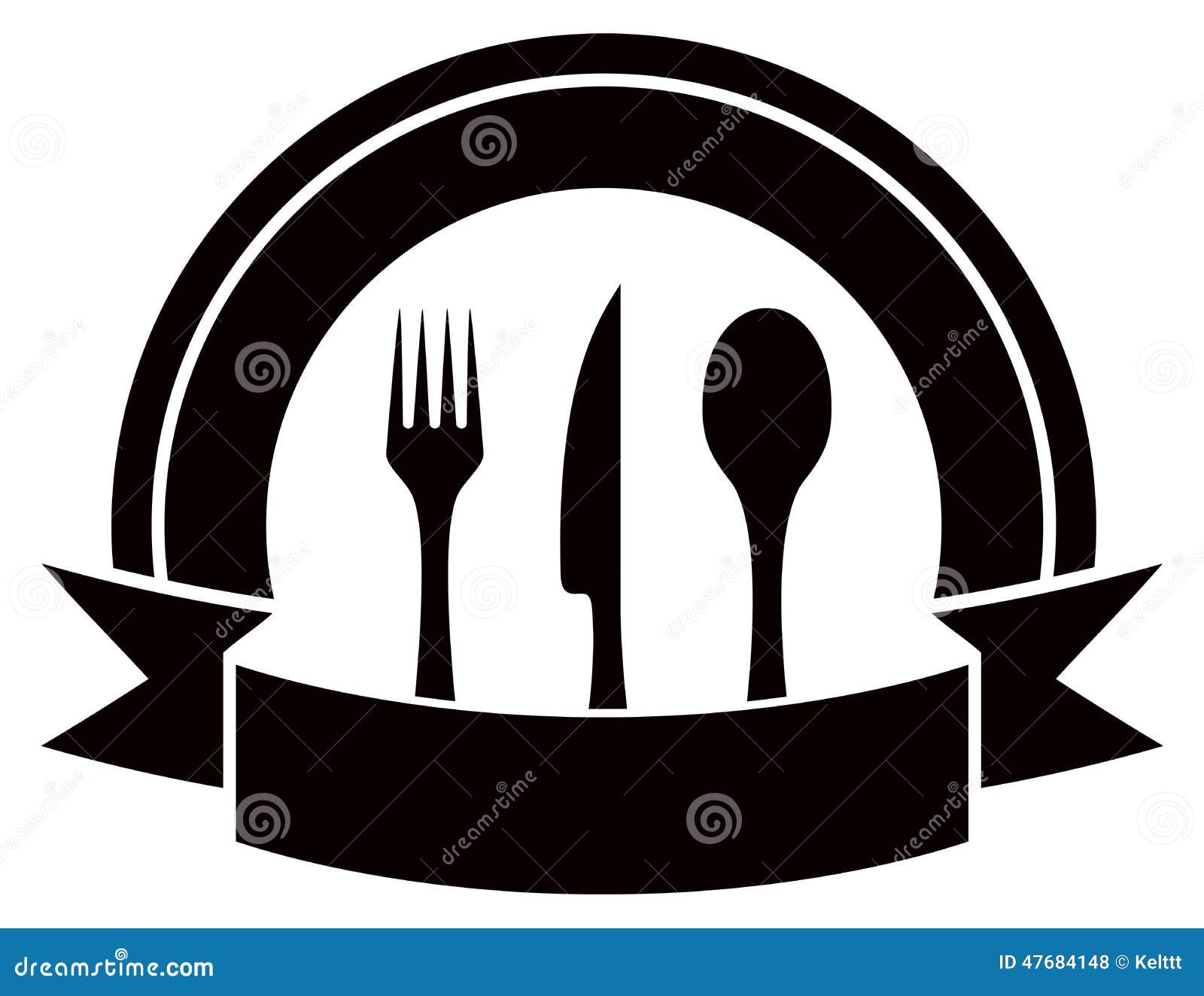 Restaurant Invitation Icon With Table Ware And Tape Vector Illustration ...