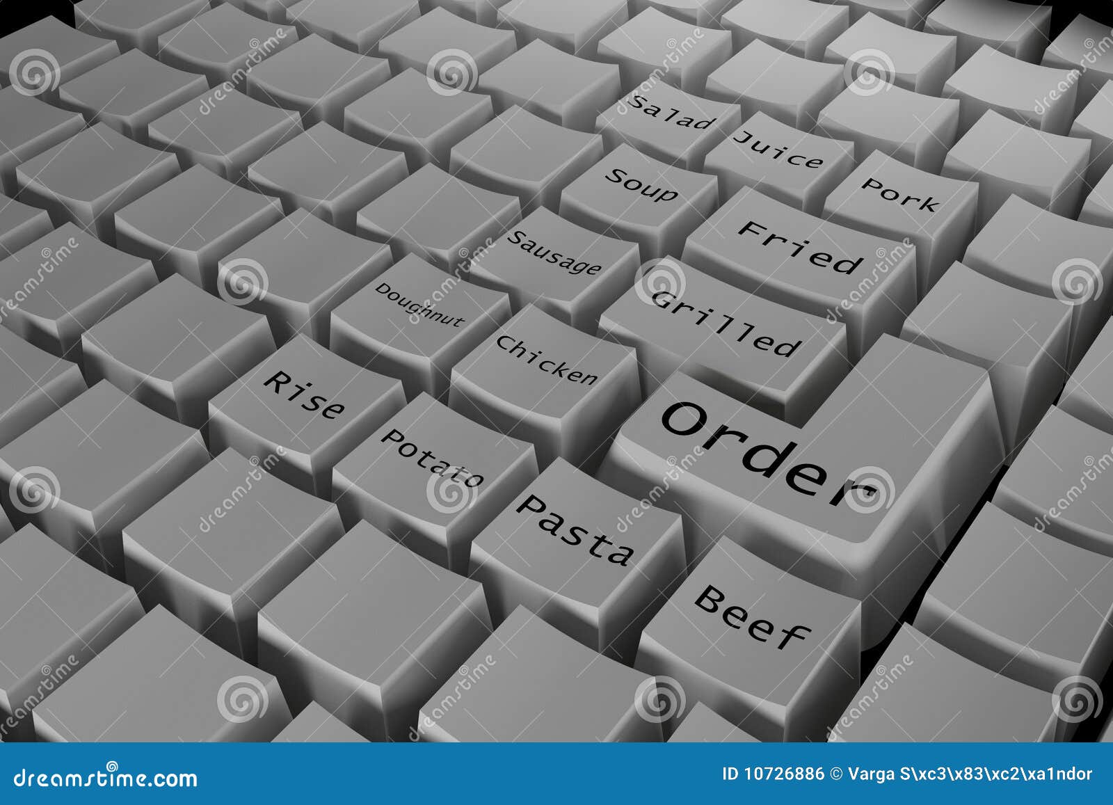 Restaurant Keyboard for Consumer Stock Illustration - Illustration of ...