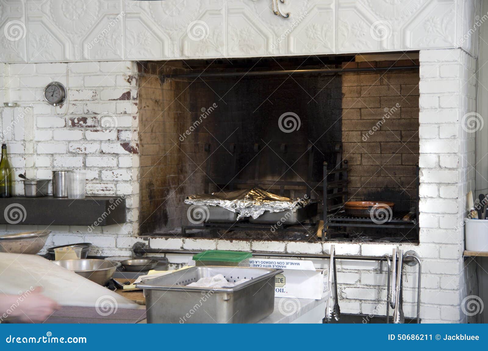 Restaurant Kitchen Brick Baked Oven Stock Image - Image of oven ...