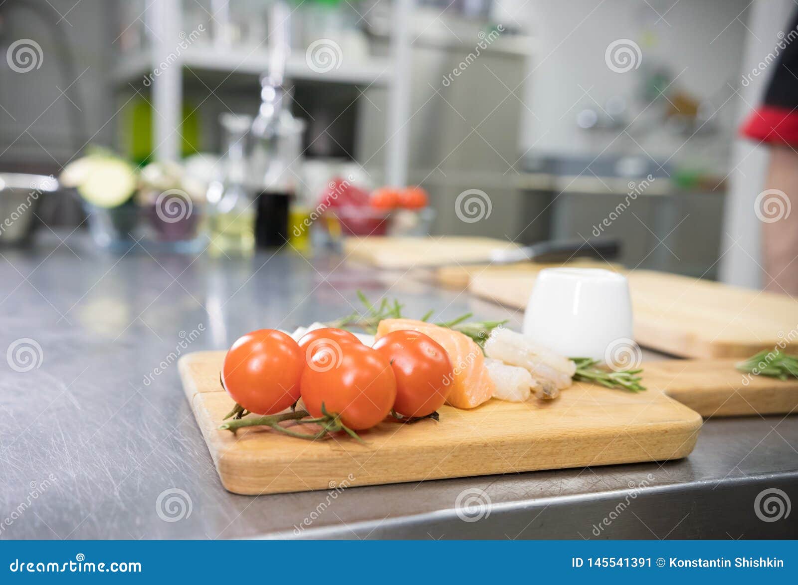 Restaurant Kitchen. Chef Prepared Food for the Cooking Stock Image ...
