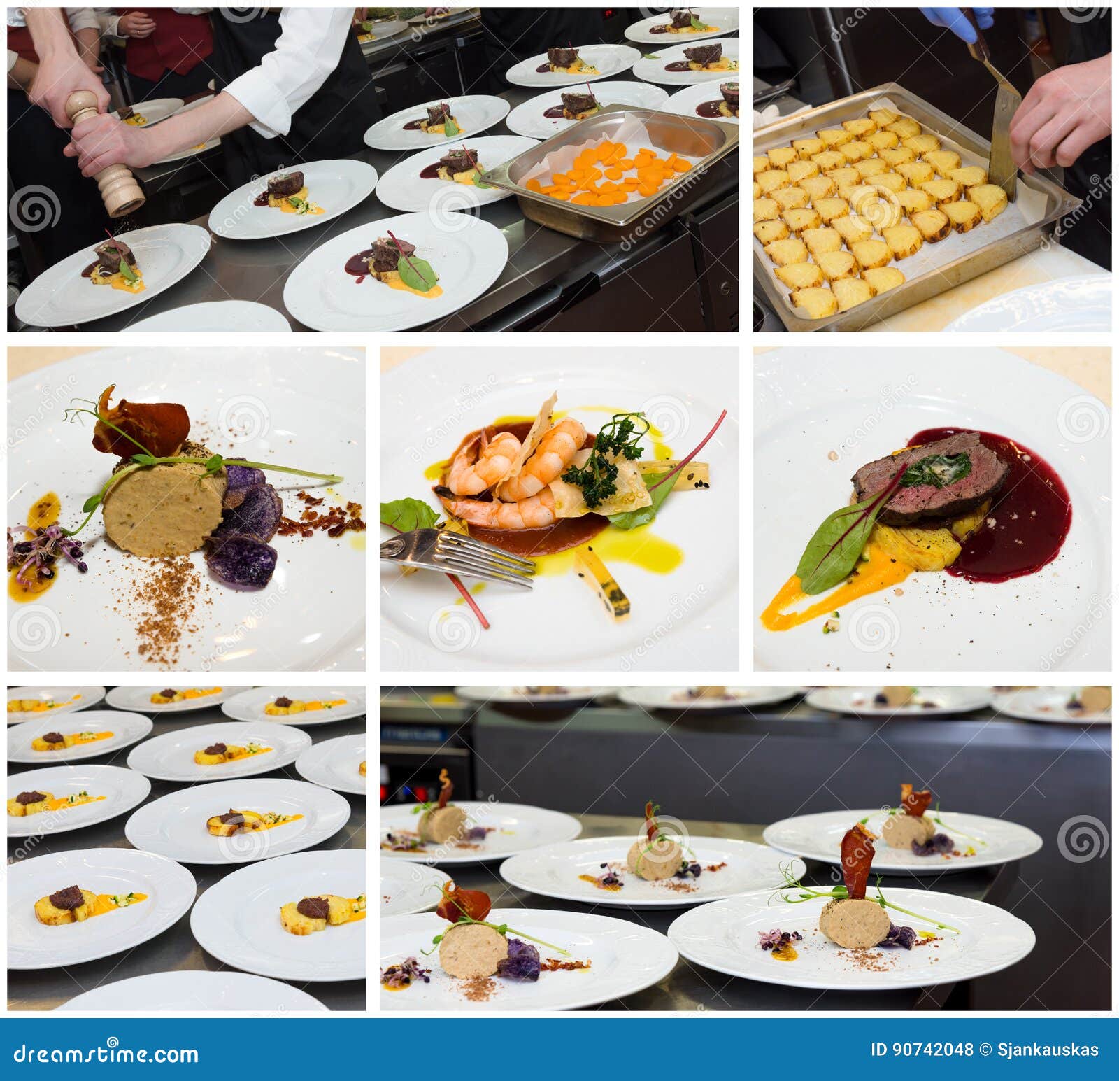 Restaurant Kitchen Food Collage Stock Photo - Image of eating, dessert ...