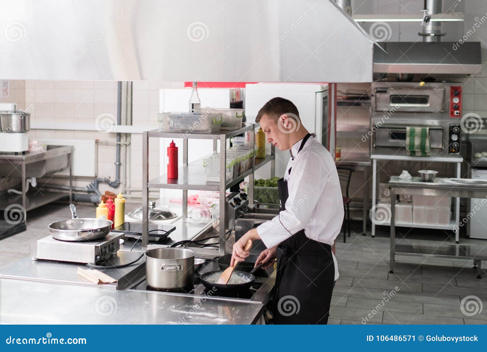 Restaurant Kitchen Interior Workspace Clean Tidy Stock Image - Image of ...