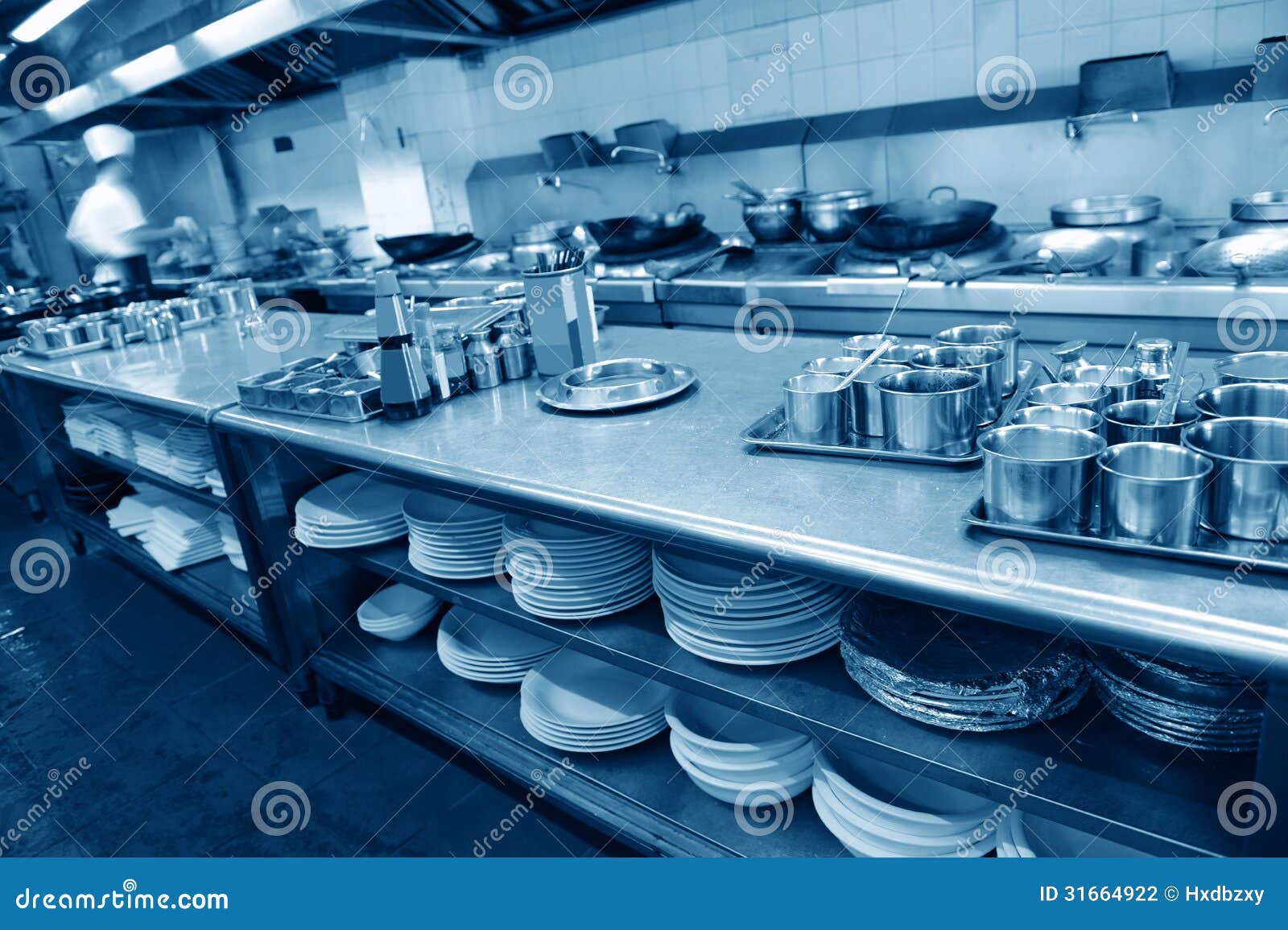 Restaurant kitchen stock photo. Image of business, chefs - 31664922