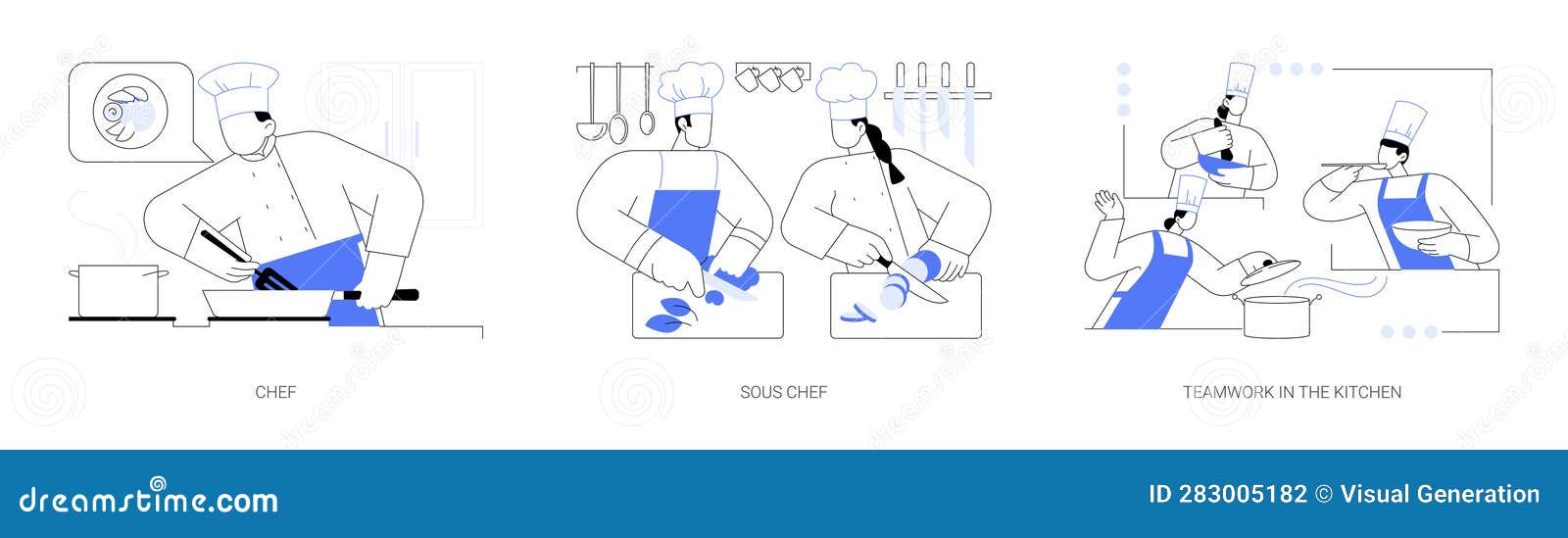 Restaurant Kitchen Staff Abstract Concept Vector Illustrations. Stock ...