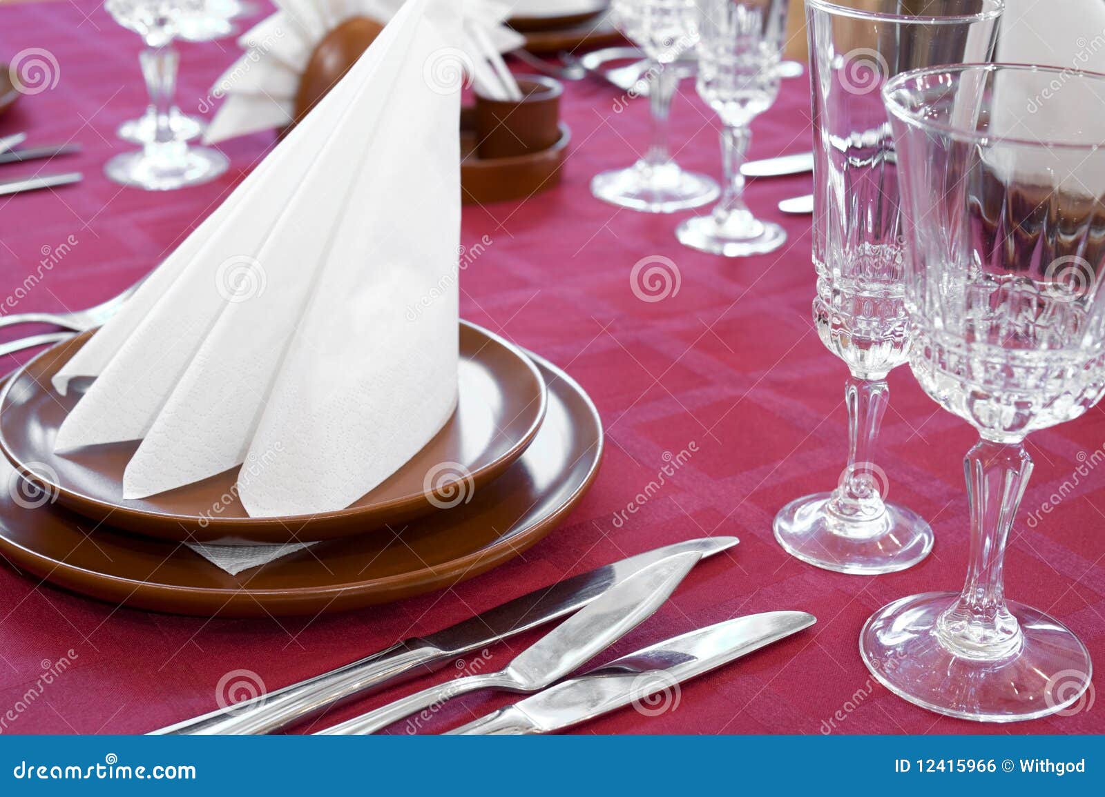 Restaurant laid table stock photo. Image of setting, purple - 12415966