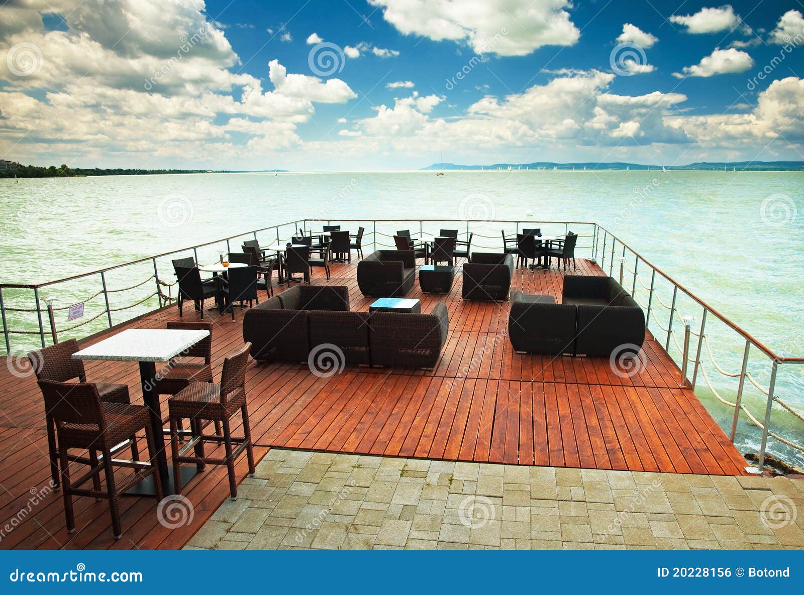 Restaurant at Lake Balaton stock photo. Image of clouds - 20228156