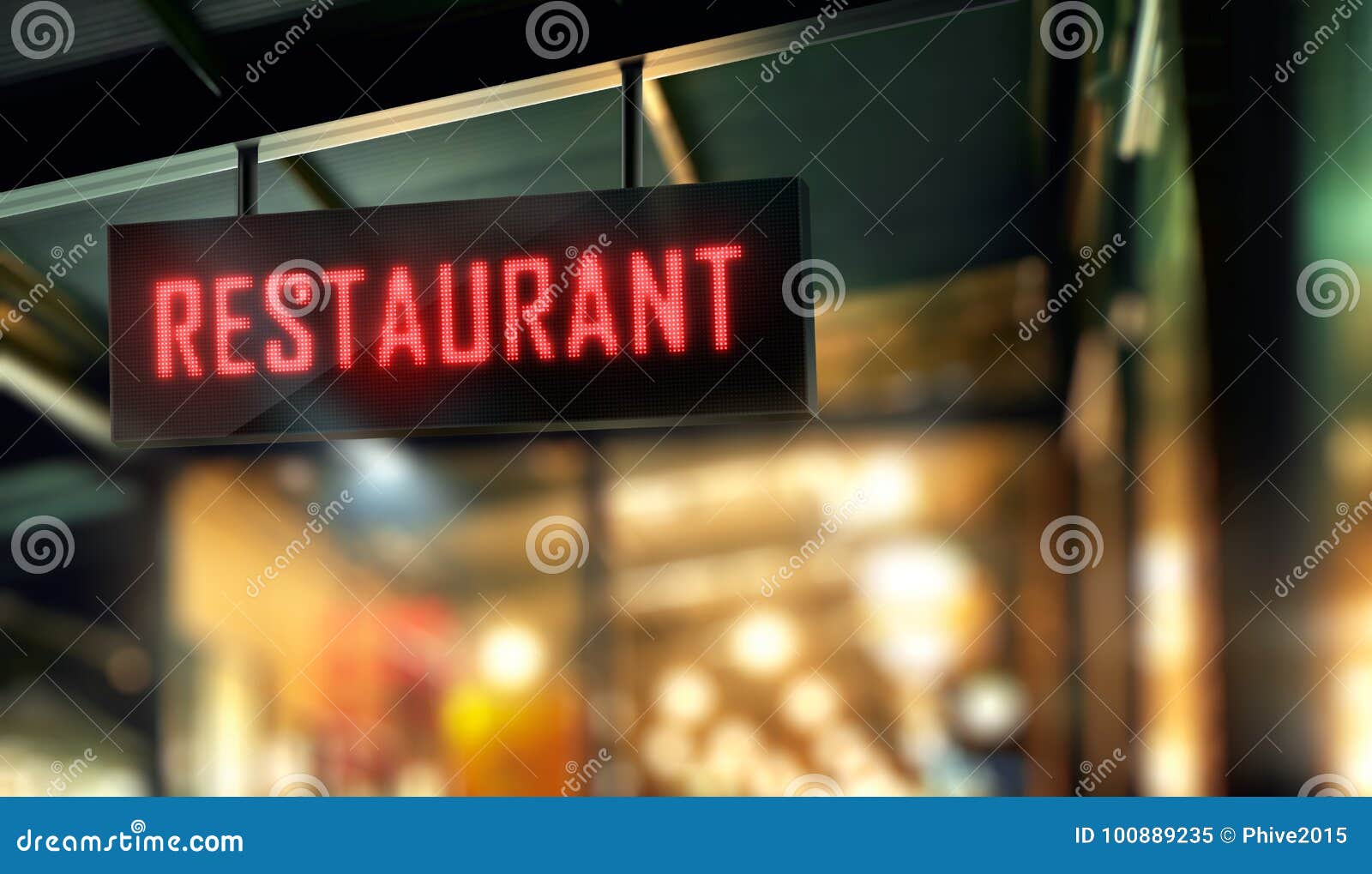 Restaurant Led Signage stock illustration. Illustration of restaurant ...