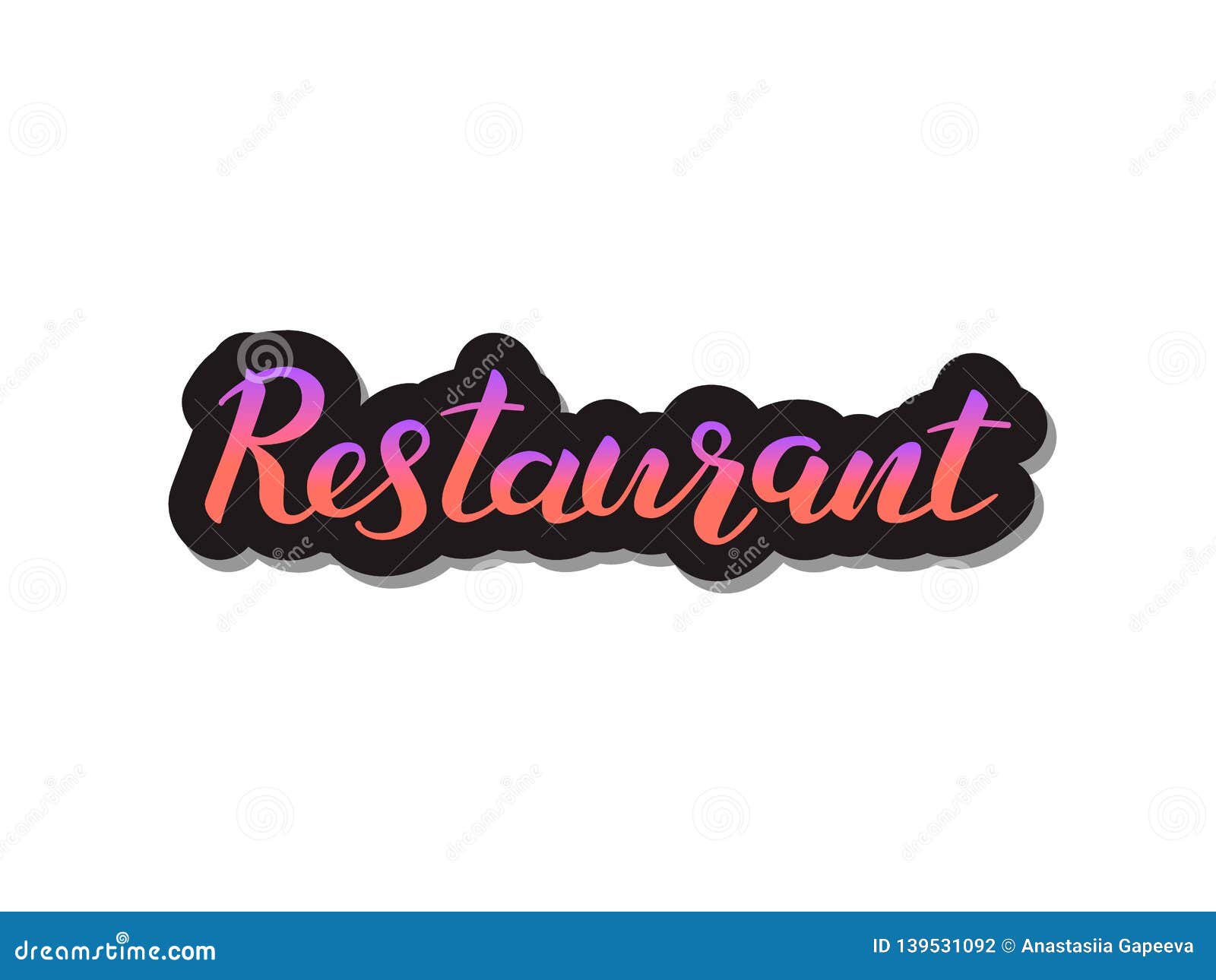 Restaurant Lettering. Vector Illustration Stock Vector - Illustration ...