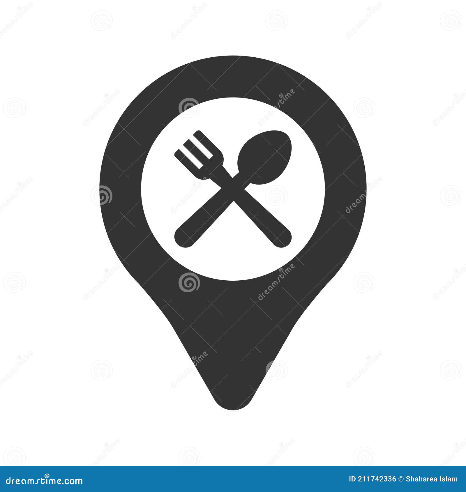 Restaurant location icon stock vector. Illustration of location - 211742336