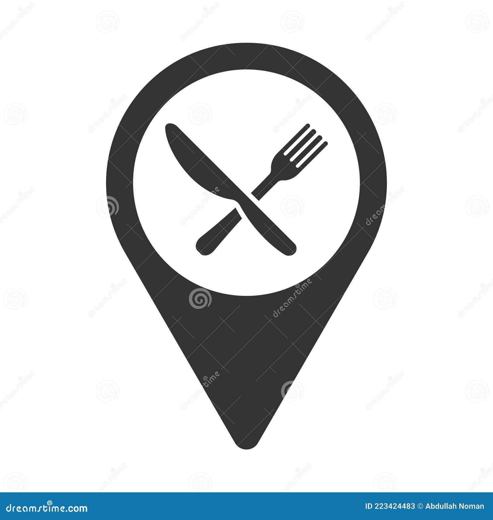 Restaurant Location Icon Design Stock Vector - Illustration of dinner ...