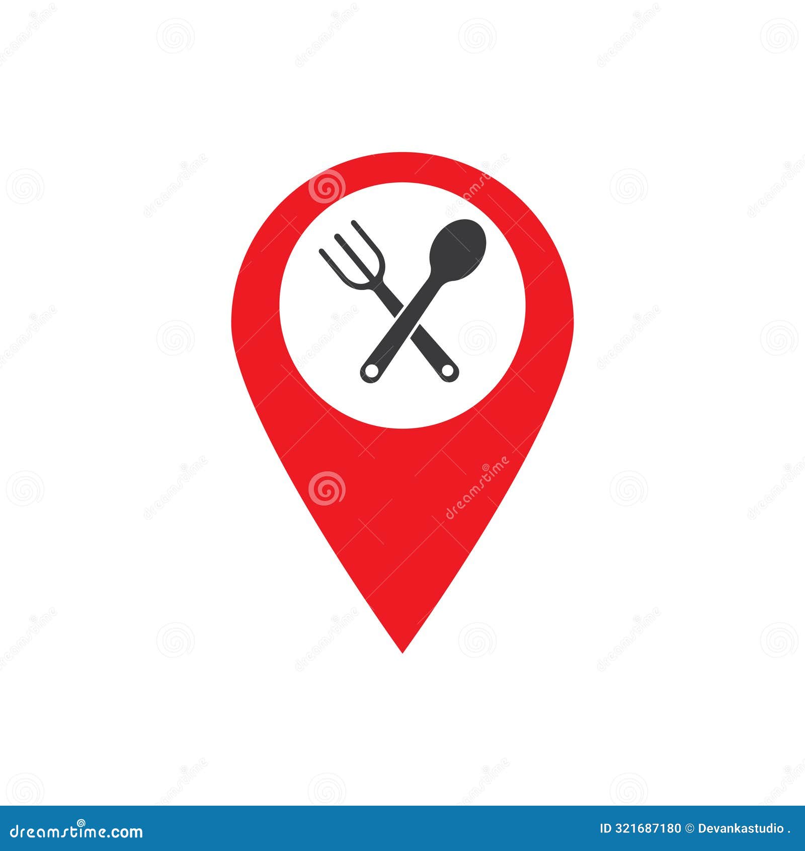 Restaurant location icon stock vector. Illustration of direction ...