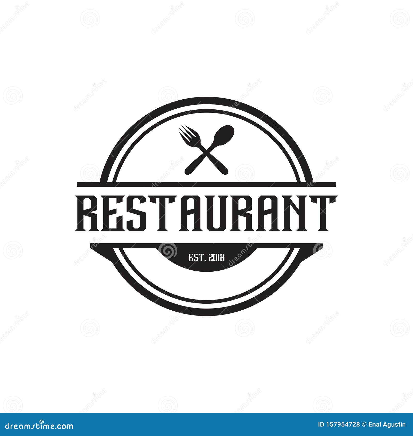 Restaurant Logo Design Concept Vector Template Stock Vector ...