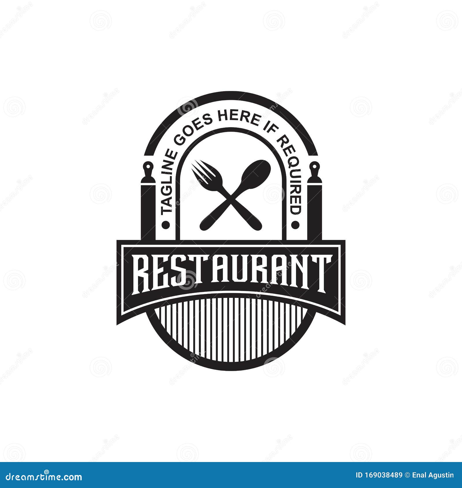 Restaurant Logo Design Concept Vector Template Stock Vector ...
