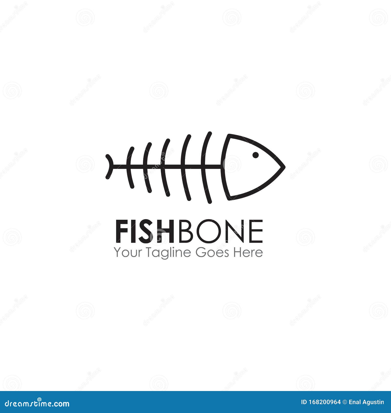 Restaurant Logo Design with Using Fish Bone Graphic Icon Template Stock ...