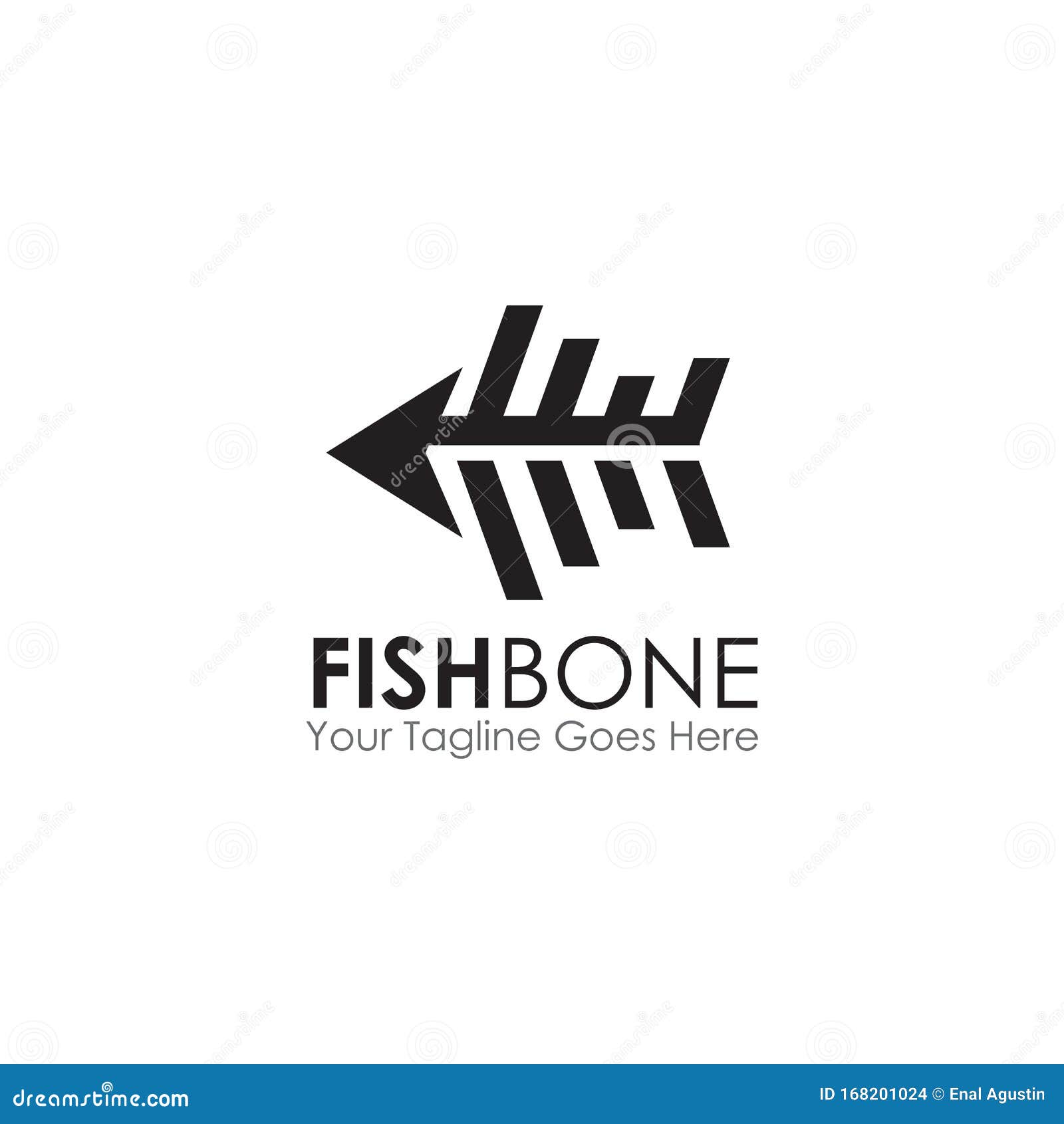 Restaurant Logo Design with Using Fish Bone Graphic Icon Template Stock ...