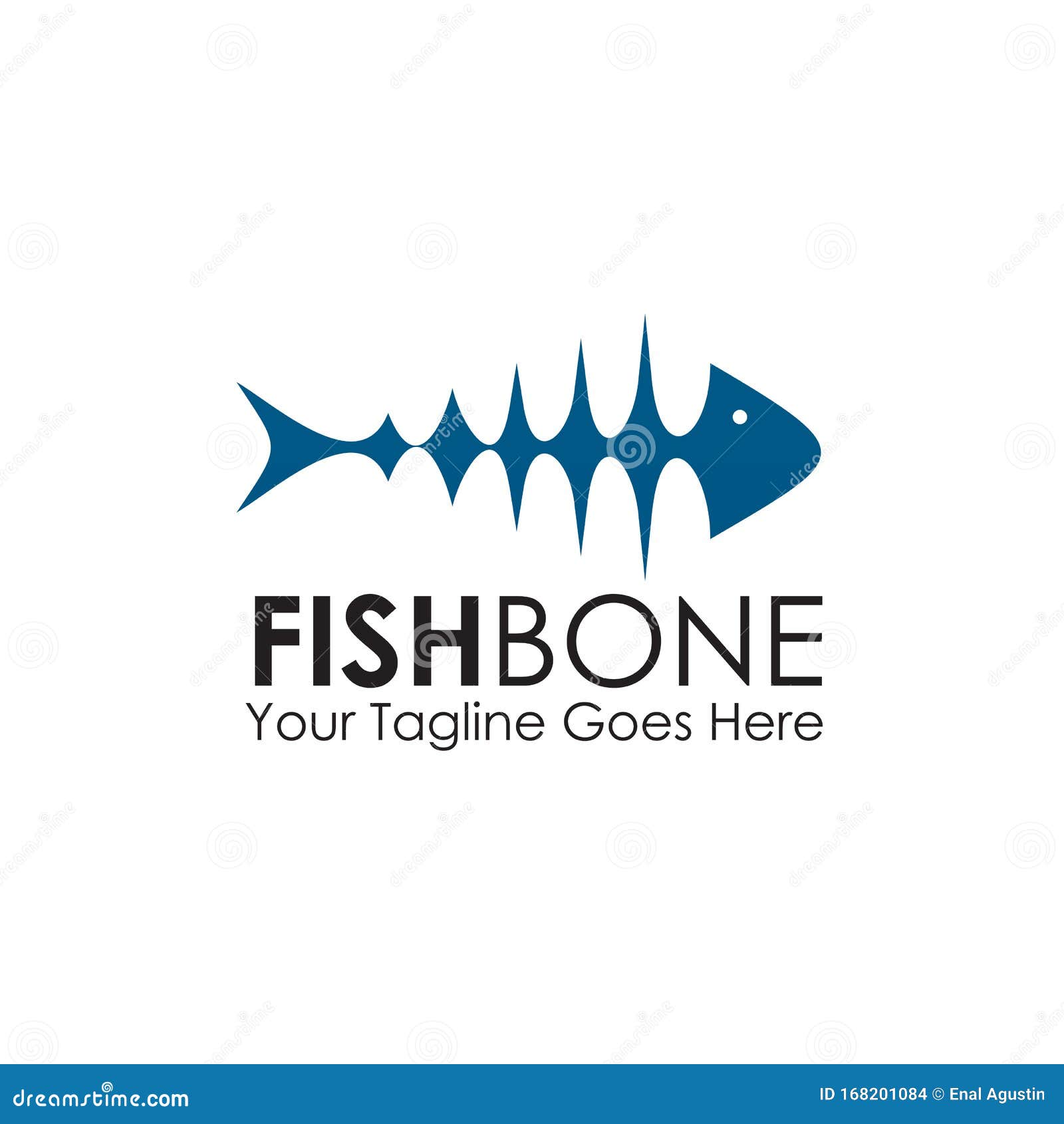 Restaurant Logo Design with Using Fish Bone Graphic Icon Template Stock ...