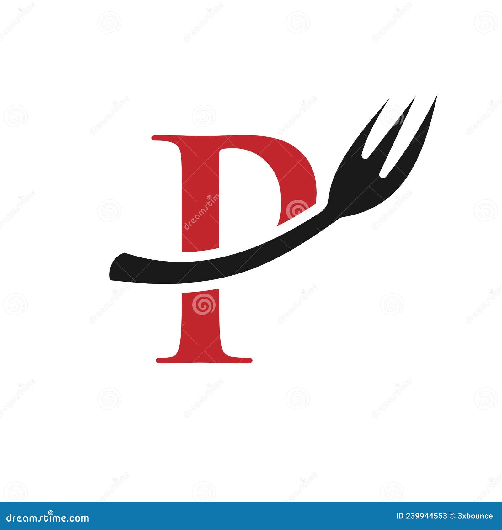 Restaurant Logo Template on Letter P. Letter P Restaurant Logo Sign ...
