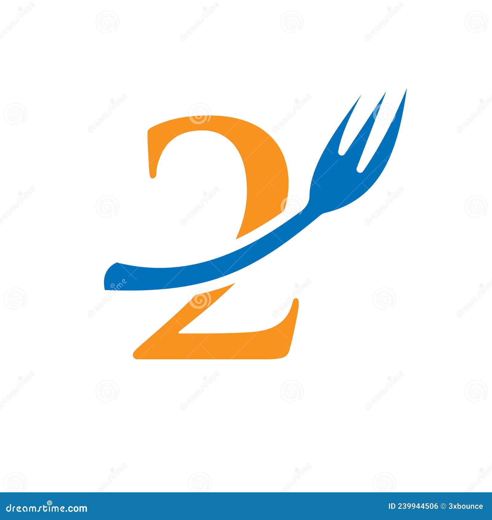 Restaurant Logo Template on Letter 2. Letter 2 Restaurant Logo Sign ...