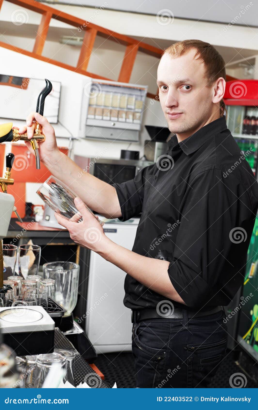 Restaurant Manager Bartender Man at Work Place Stock Photo - Image of ...