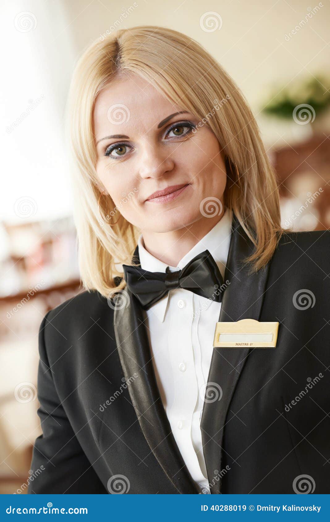 Restaurant Manager Woman at Work Place Stock Image - Image of cheerful ...