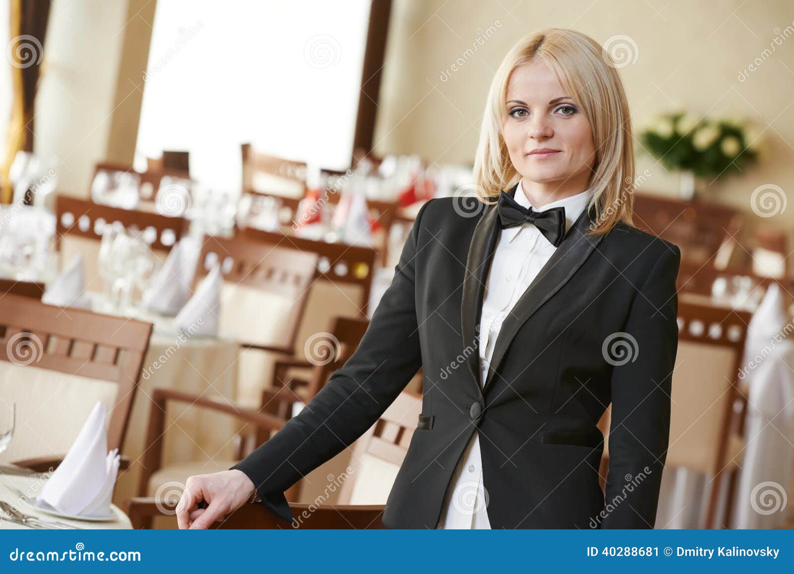 Restaurant Manager Woman at Work Place Stock Image - Image of caucasian ...