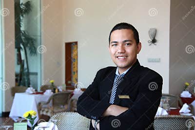 Restaurant manager at work stock image. Image of pose - 11111561