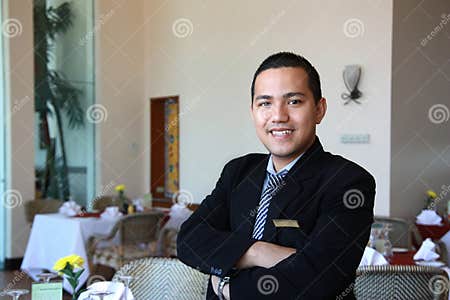 Restaurant manager at work stock image. Image of pose - 11111561
