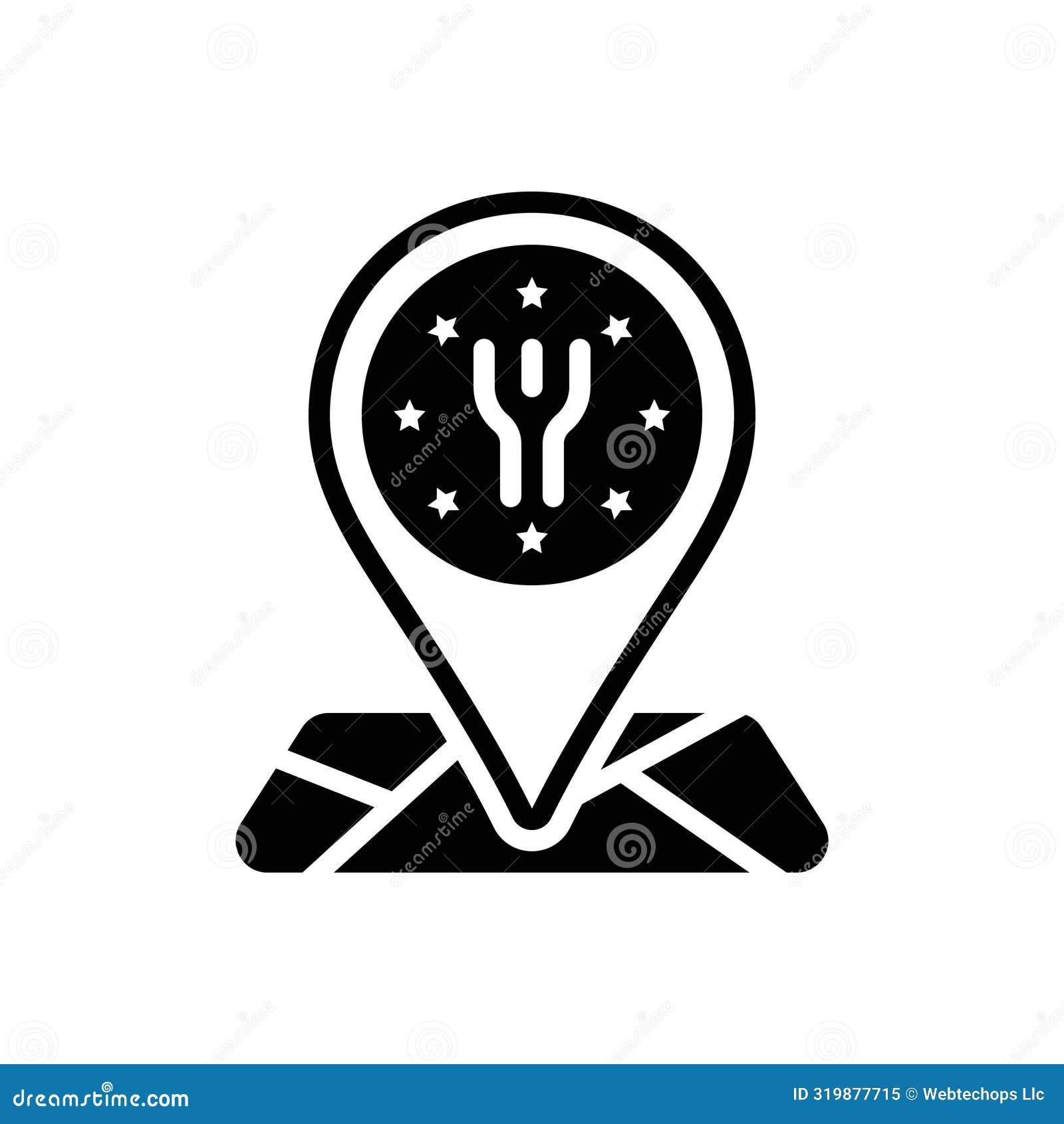 Black Solid Icon for Restaurant Map, Restaurant and Cafe Stock ...