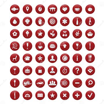 Restaurant and Map Icons Set. Vector Stock Vector - Illustration of ...