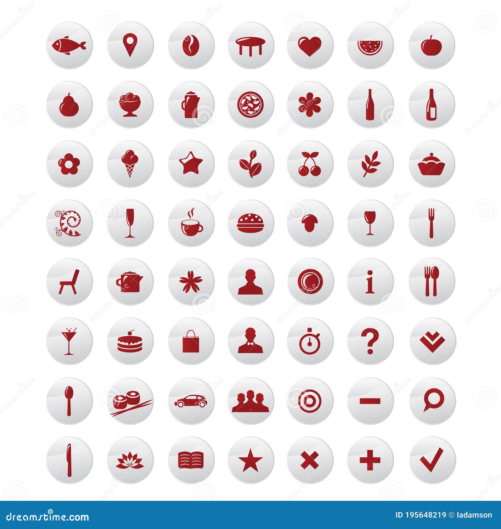 Restaurant and Map Icons Vector Set Stock Vector - Illustration of ...