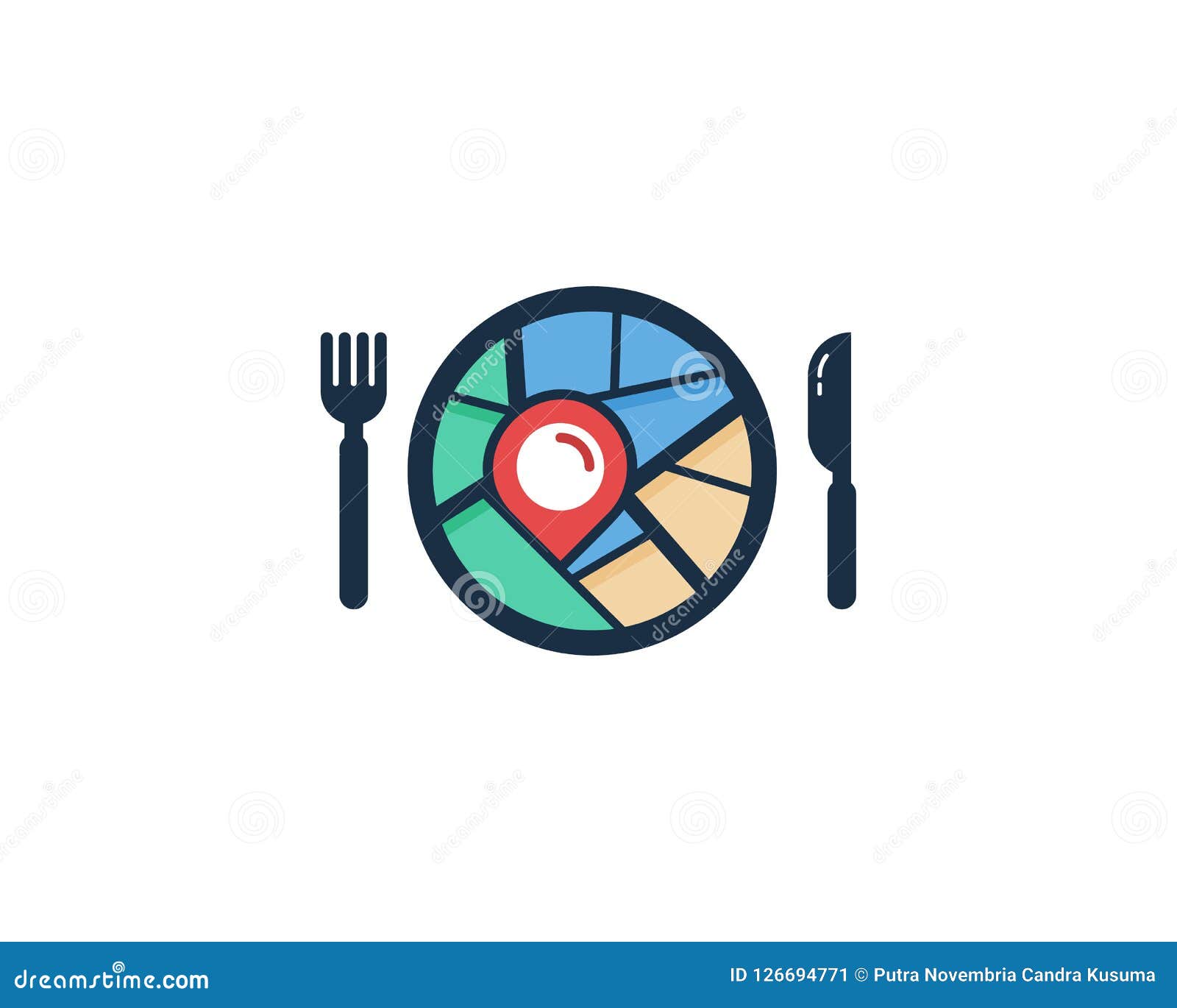 Restaurant Map Logo Icon Design Stock Vector - Illustration of land ...