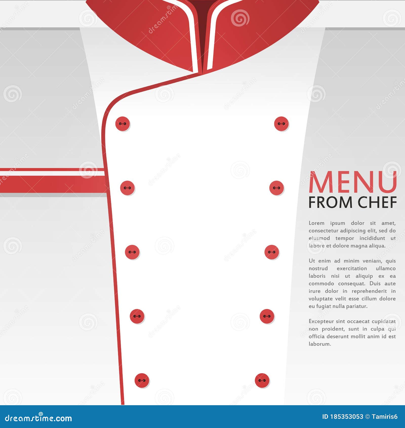 Restaurant Menu Background with Chef Uniform Stock Vector ...