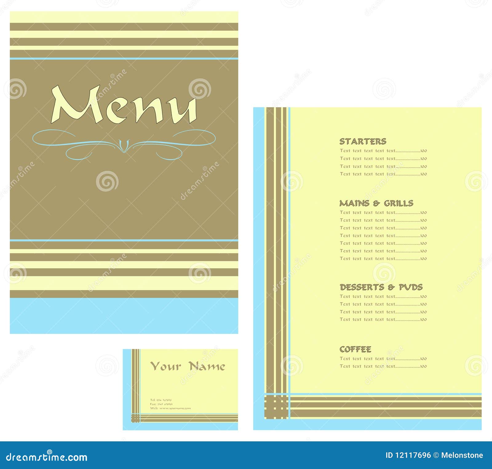Restaurant Menu and Business Card Stock Illustration - Illustration of ...