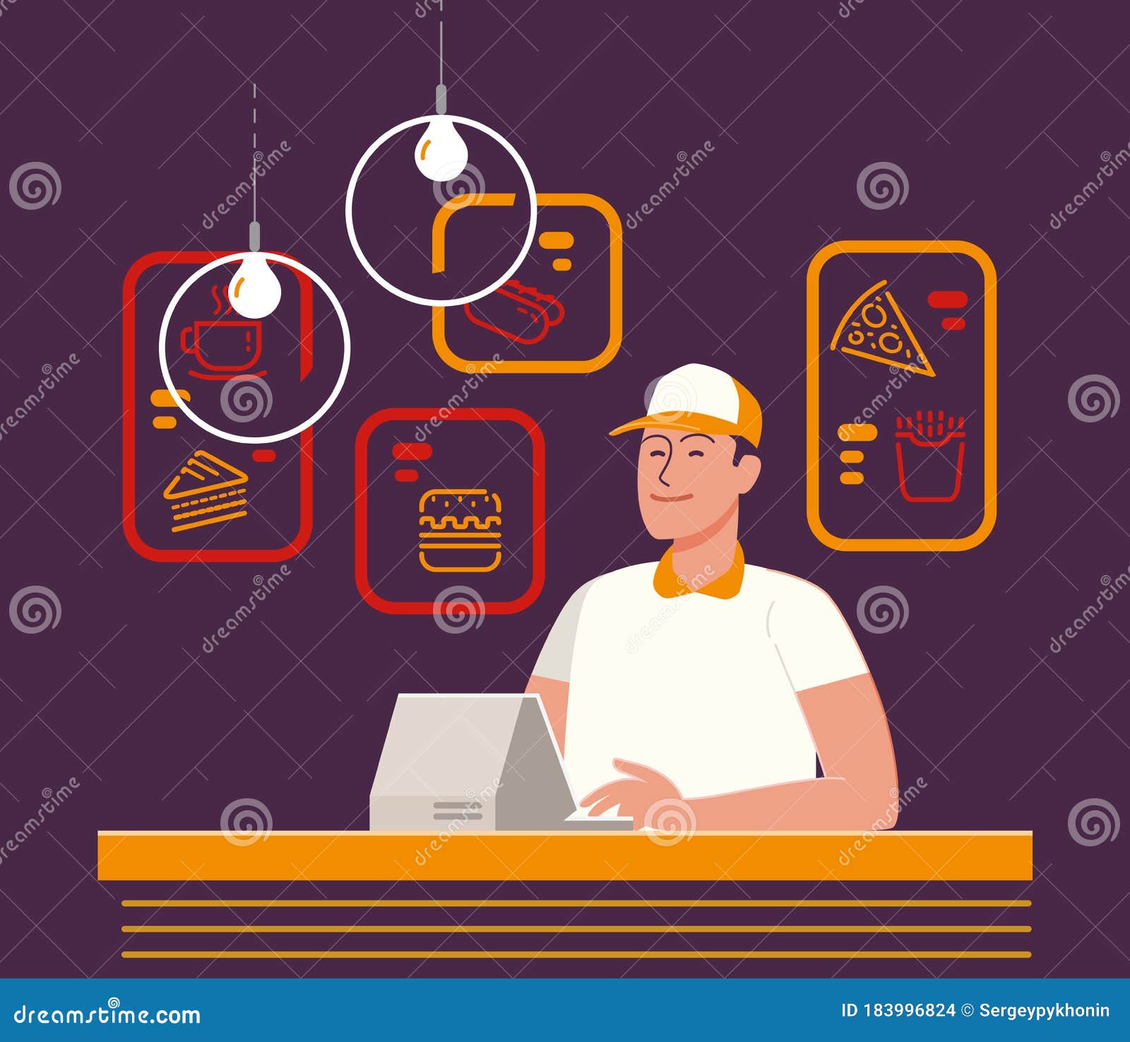 Restaurant Menu, Cafe. Food Service Cartoon Vector Illustration Stock ...