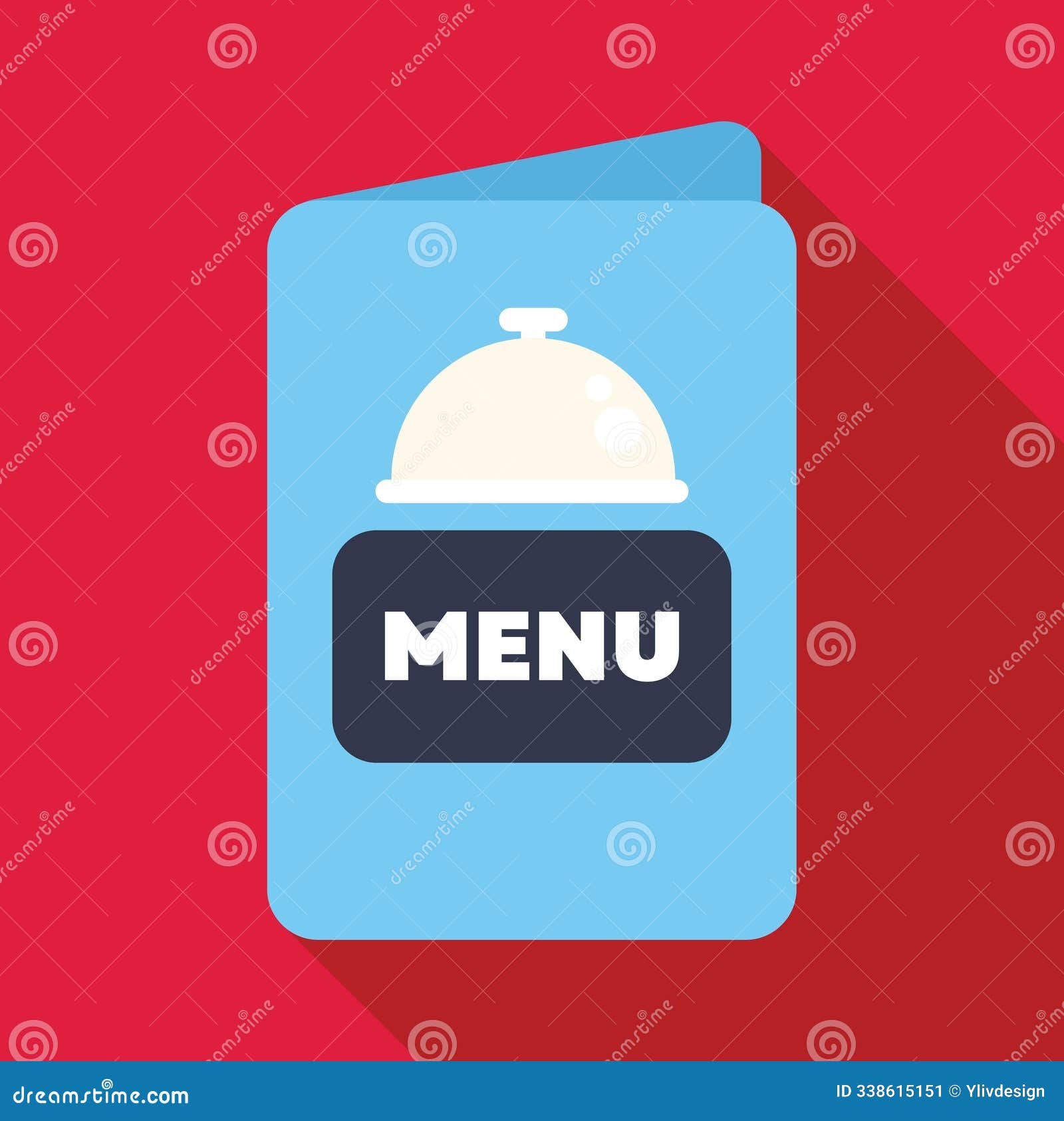 Restaurant Menu Card with Serving Dish Icon Representing Food Service ...