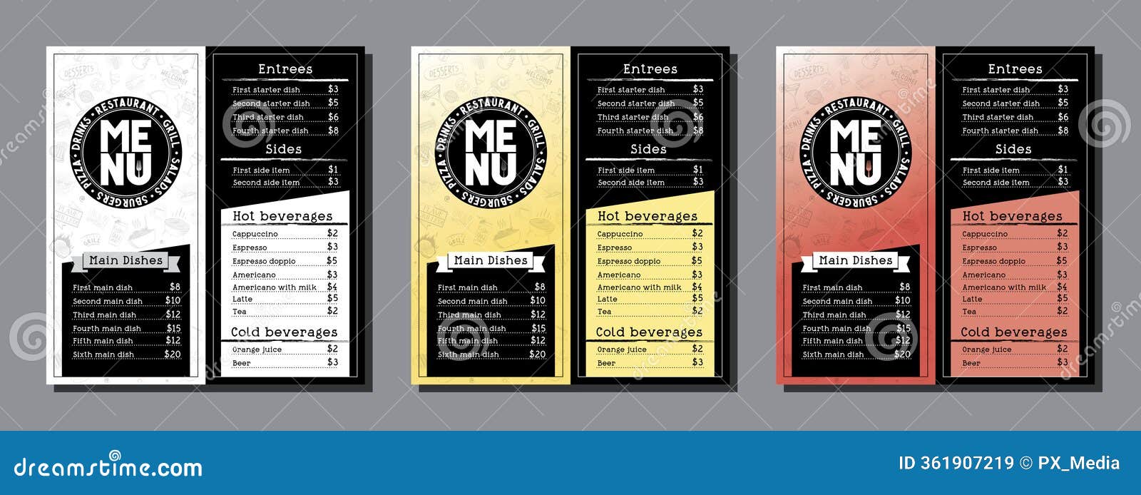Restaurant Menu Card Template in DL Format Stock Illustration ...