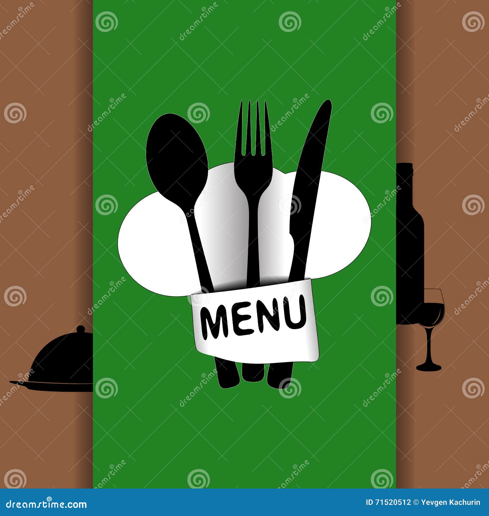 Restaurant Menu with Chef Hat Chef Green Stock Vector - Illustration of ...