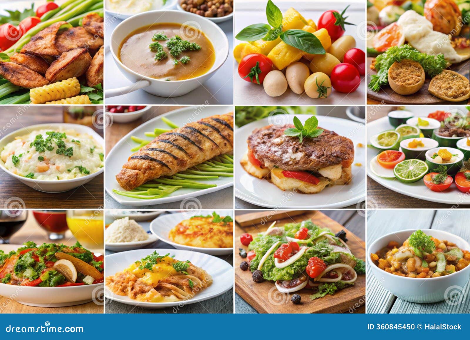 Restaurant Menu Collage â€ Set of Various Meals for Culinary ...