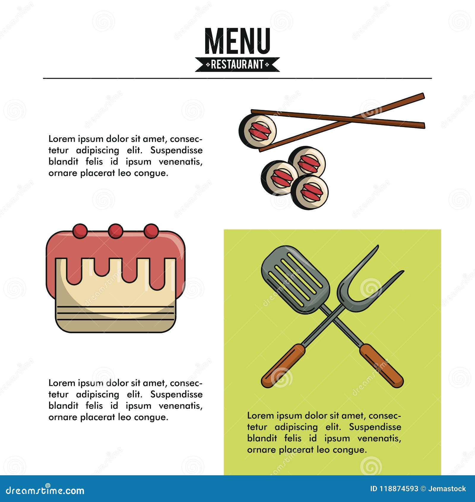 Restaurant Menu Infographic Stock Vector - Illustration of interior ...