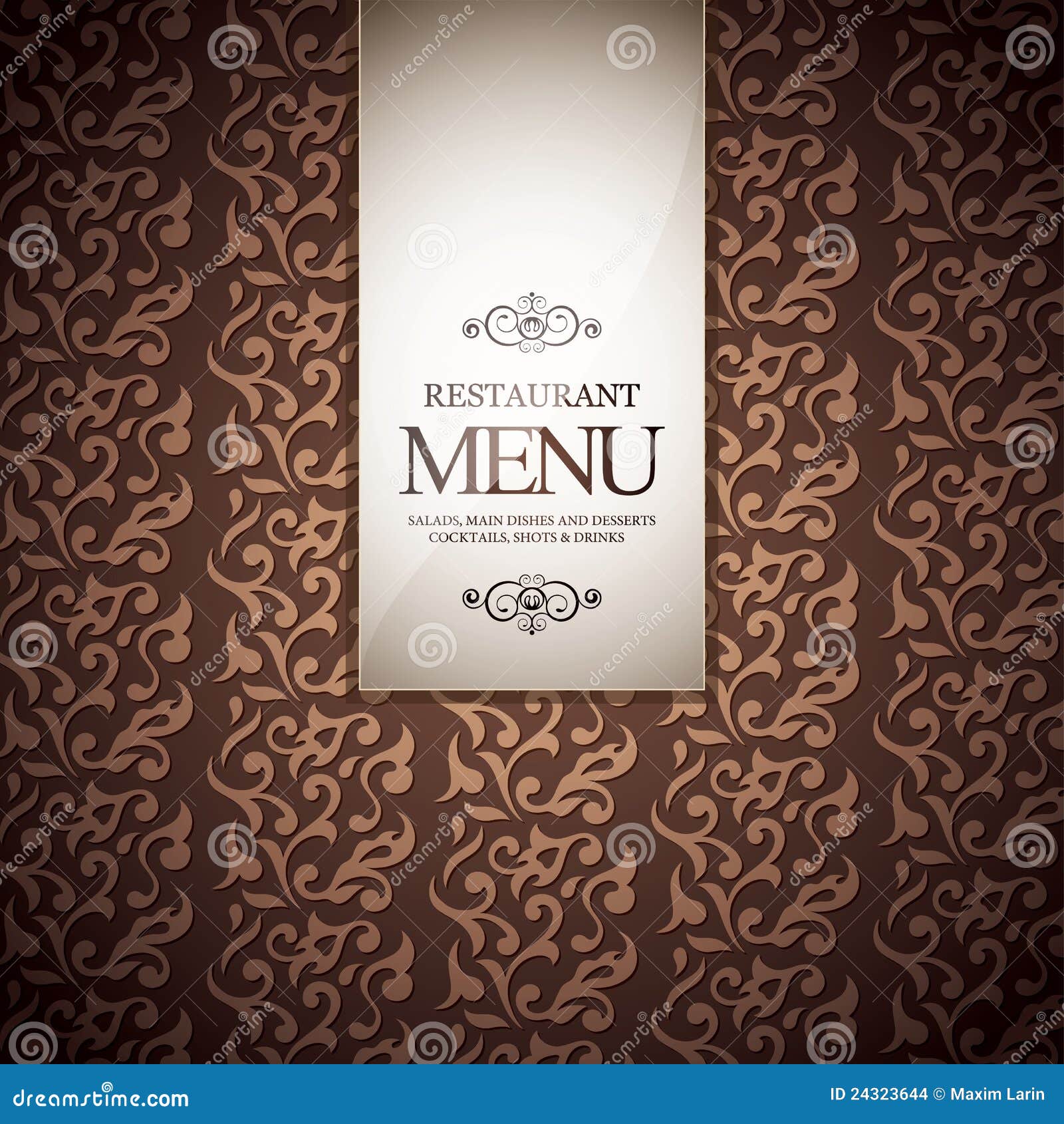 Restaurant menu design stock vector. Illustration of ornament - 24323644