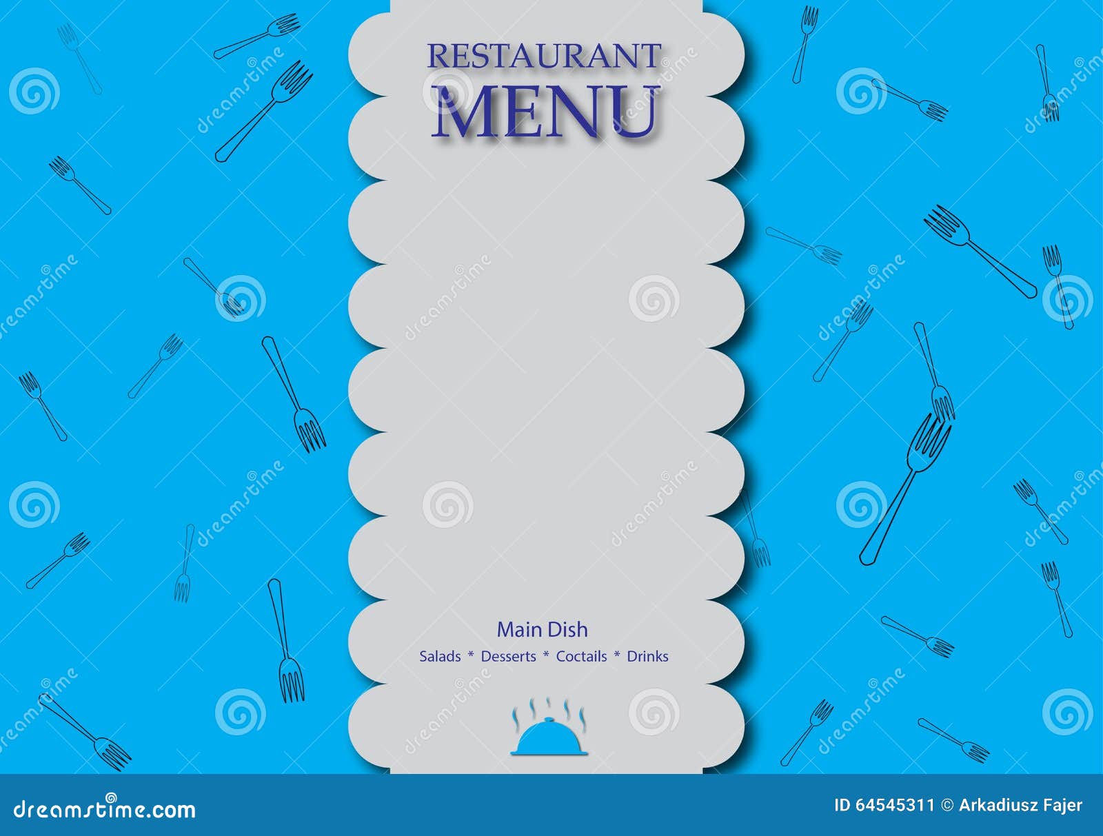 Restaurant menu design stock illustration. Illustration of fork - 64545311