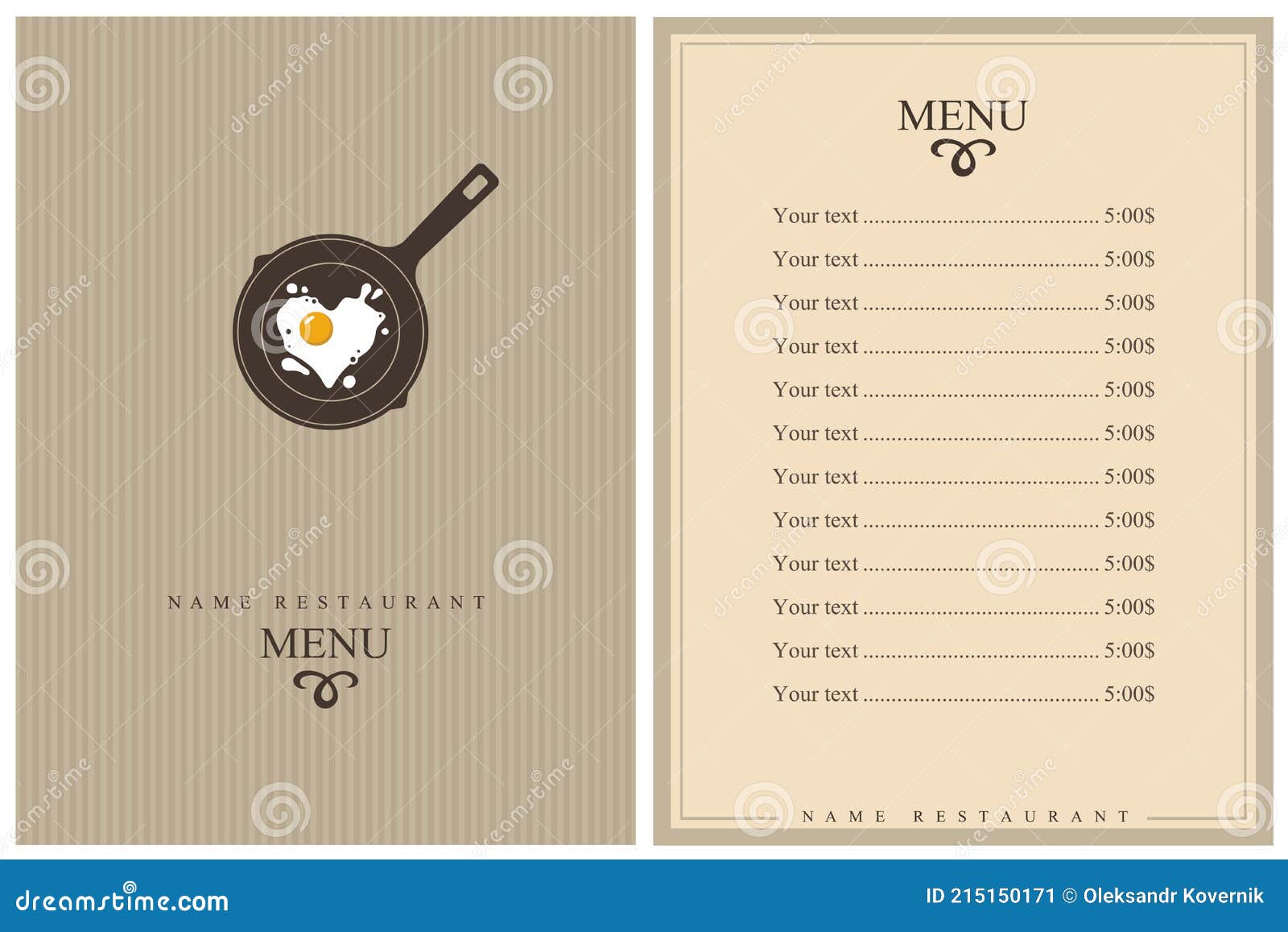 Restaurant menu design stock vector. Illustration of design - 215150171
