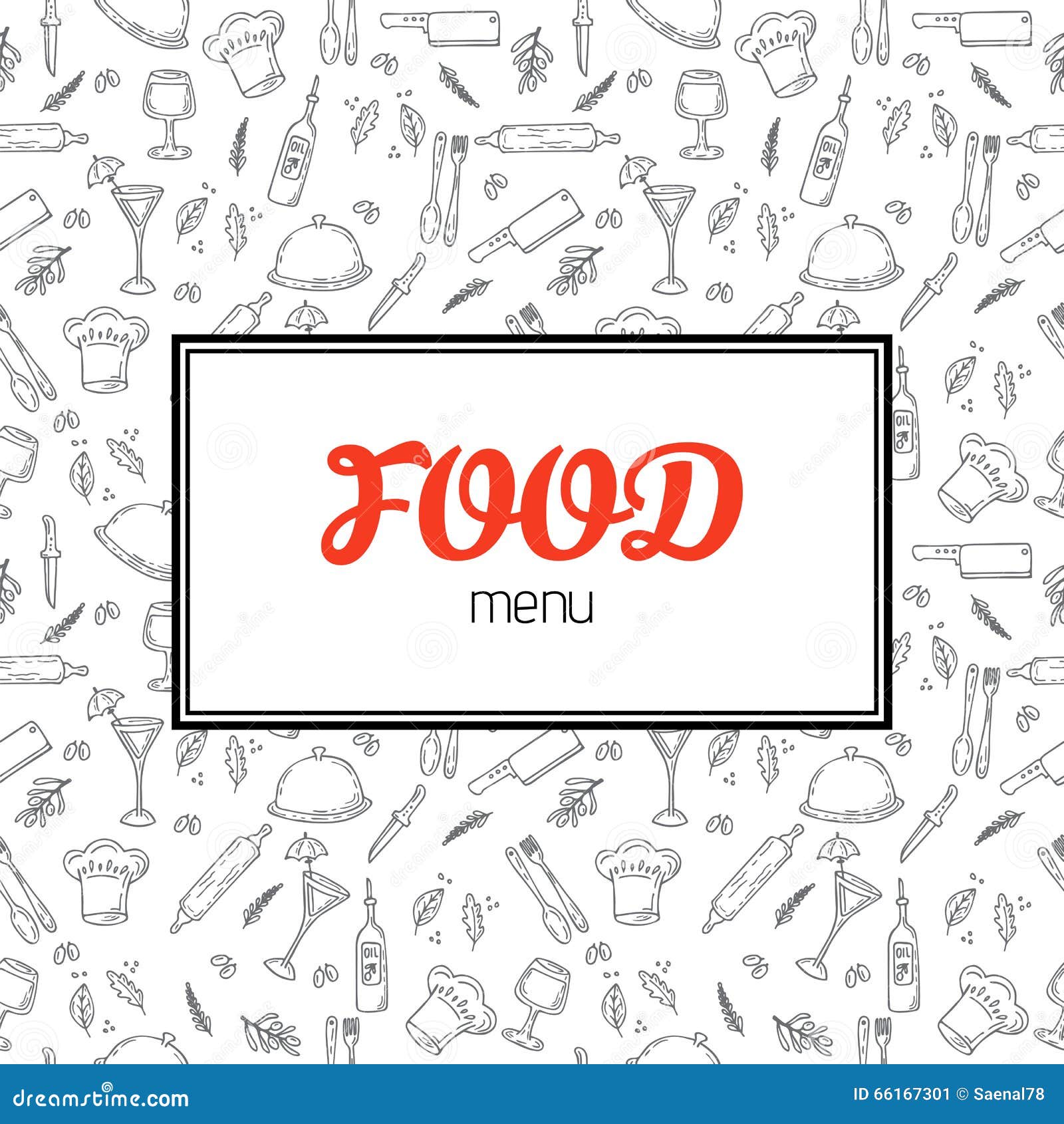 Restaurant Menu Design. Menu Template with Hand Drawn Background Stock ...