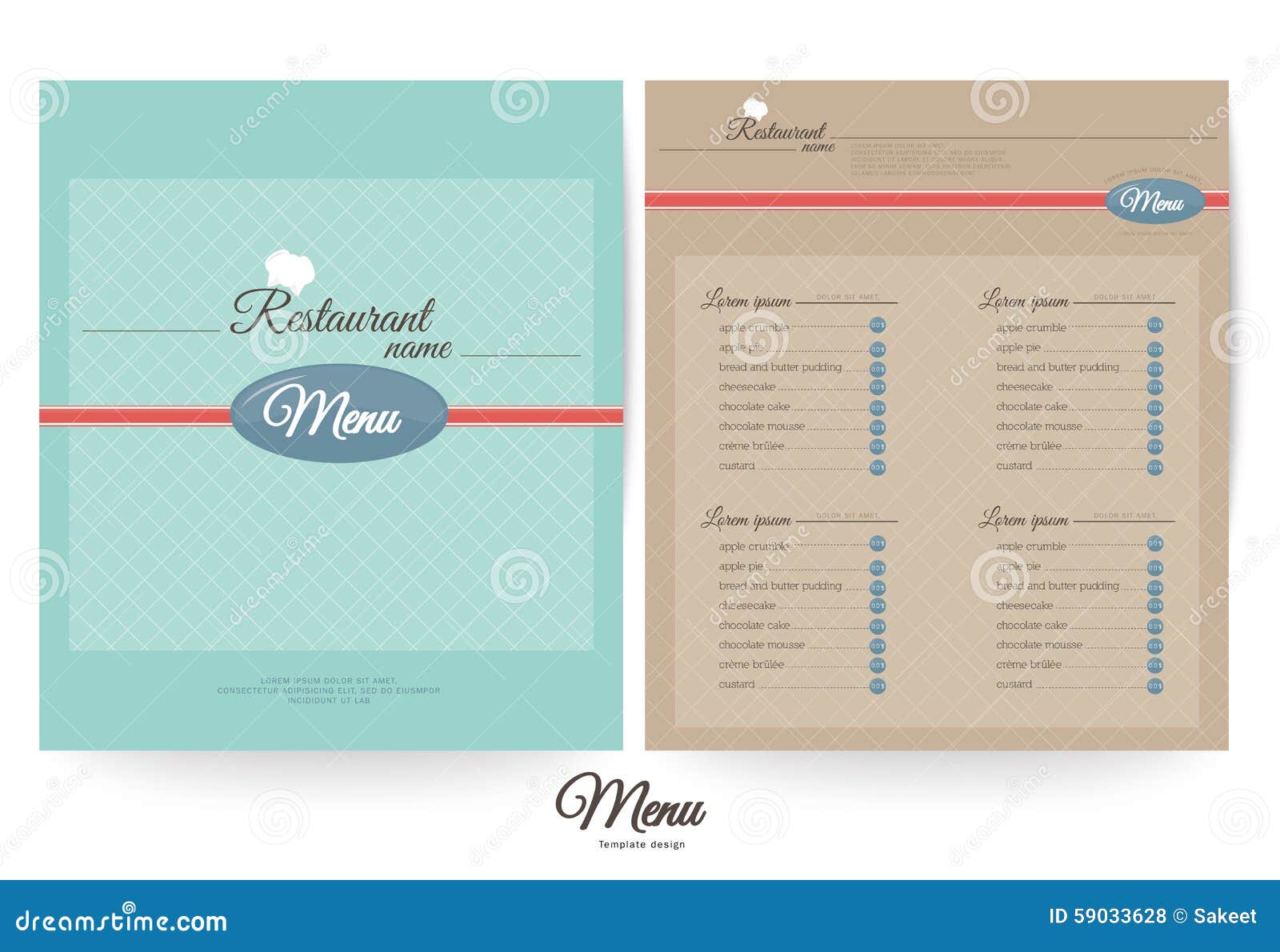 Restaurant Menu Design,Pastel (color) Stock Vector - Illustration of ...