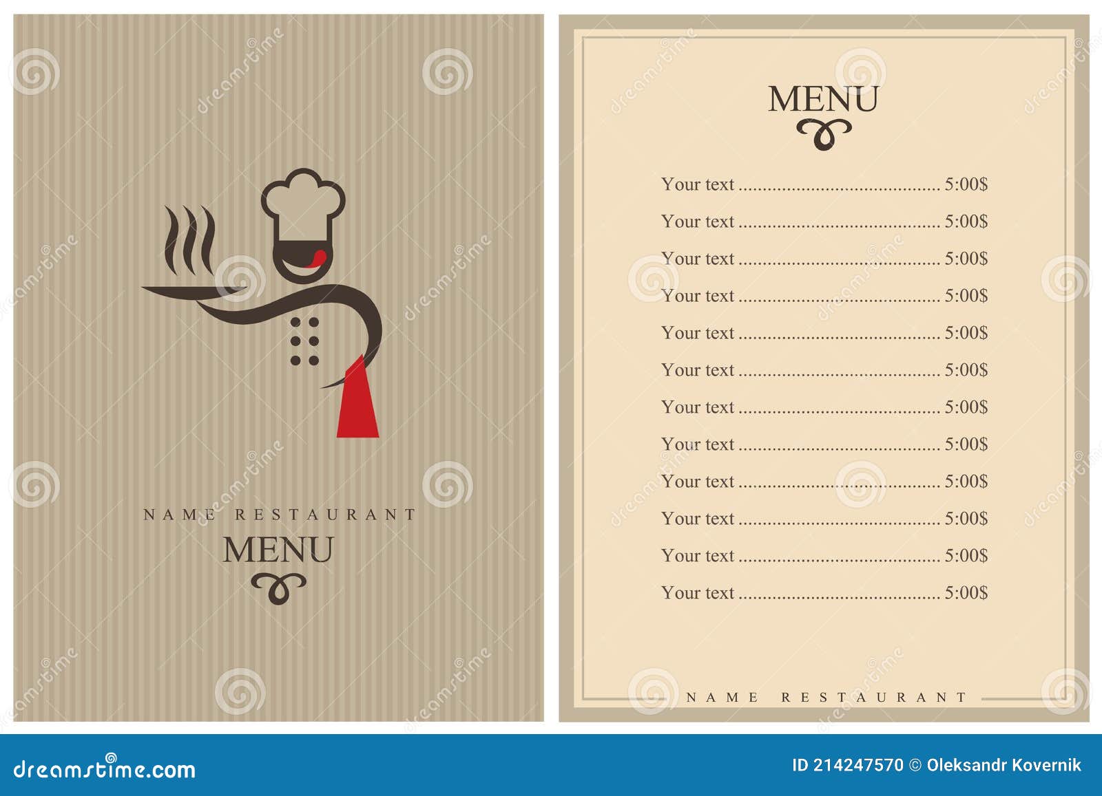 Restaurant menu design stock vector. Illustration of isolated - 214247570