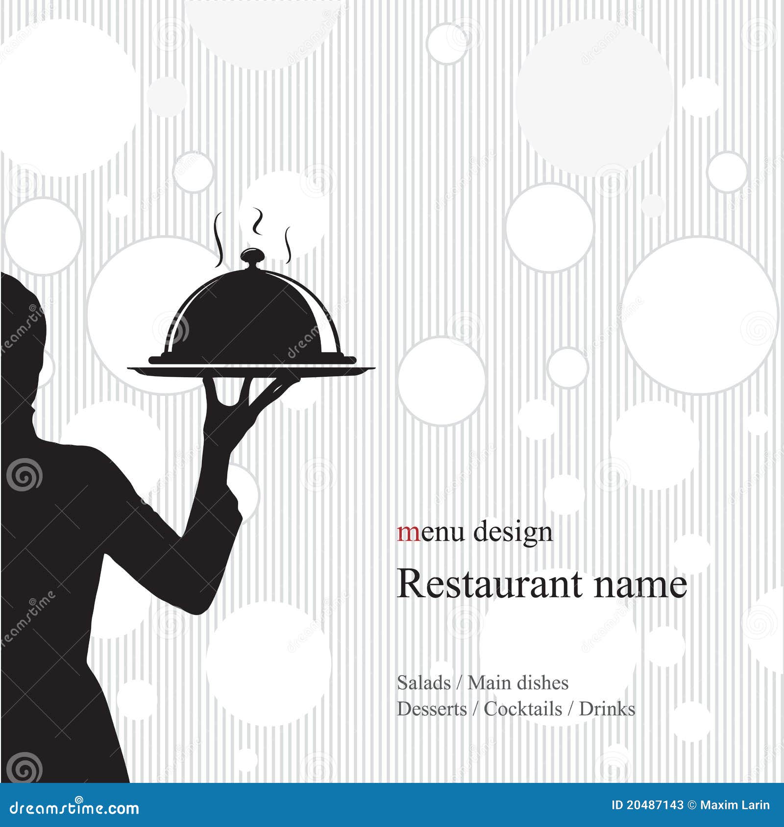 Restaurant Menu Design. with the Silhouette Stock Vector - Illustration ...
