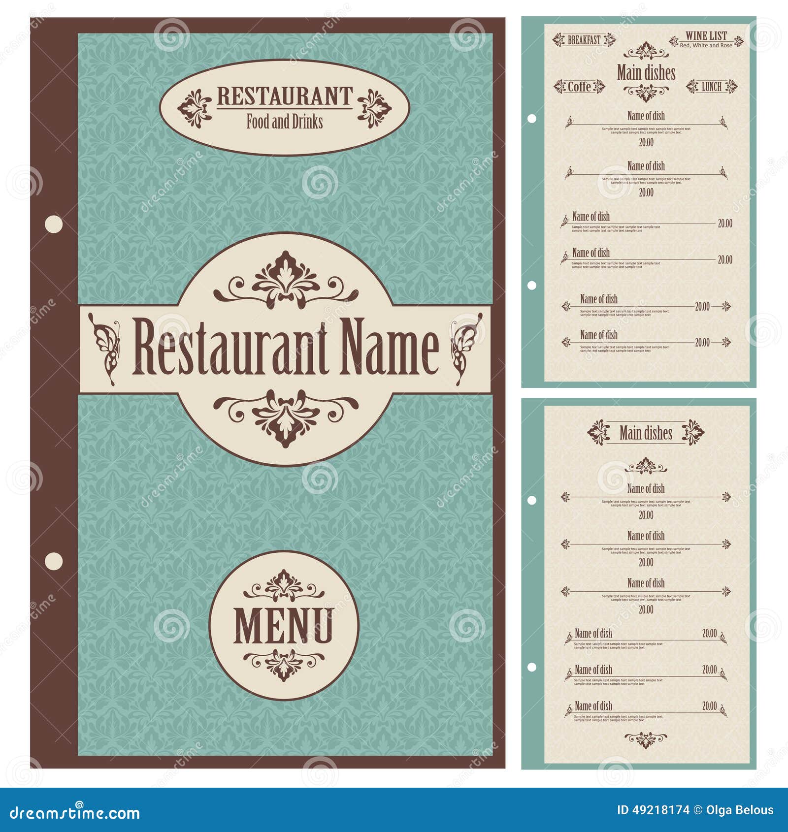 Restaurant Menu Design Template - Vector Stock Vector - Illustration of ...