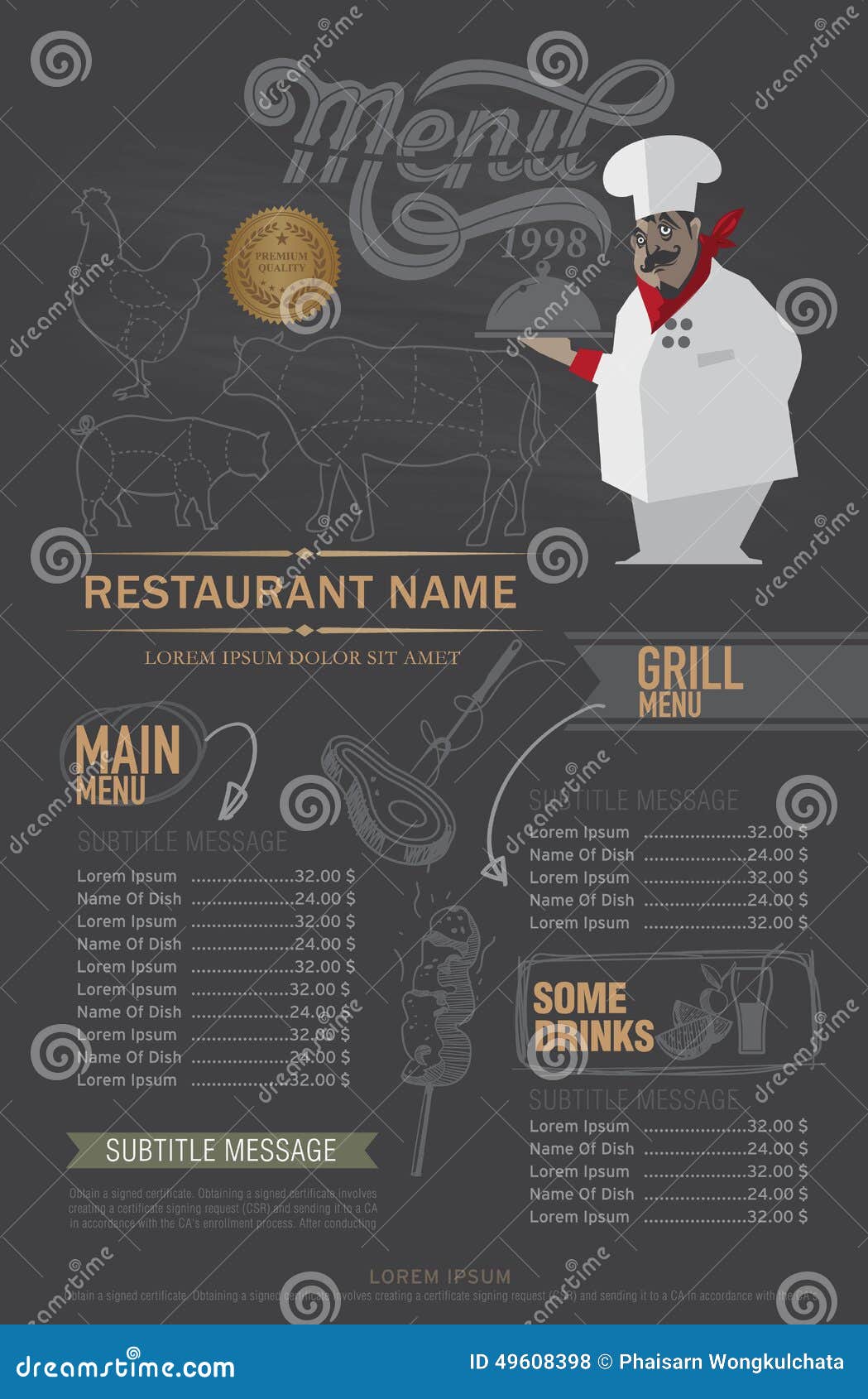 Restaurant Menu Design Template Stock Vector - Illustration of ...